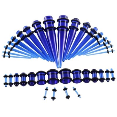 36pc Ear Expander Stretcher Taper Spike Tunnel Plug Earring Set- Clear ...