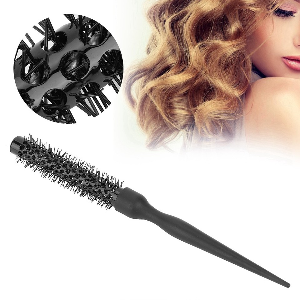 Black Aluminum Tube Roller Comb Round Hairdressing Comb Hair Styling ...