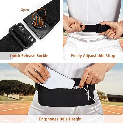 Slim Running Belt Fanny Pack for Women Men Elastic Runners Belt Waist 1 ...