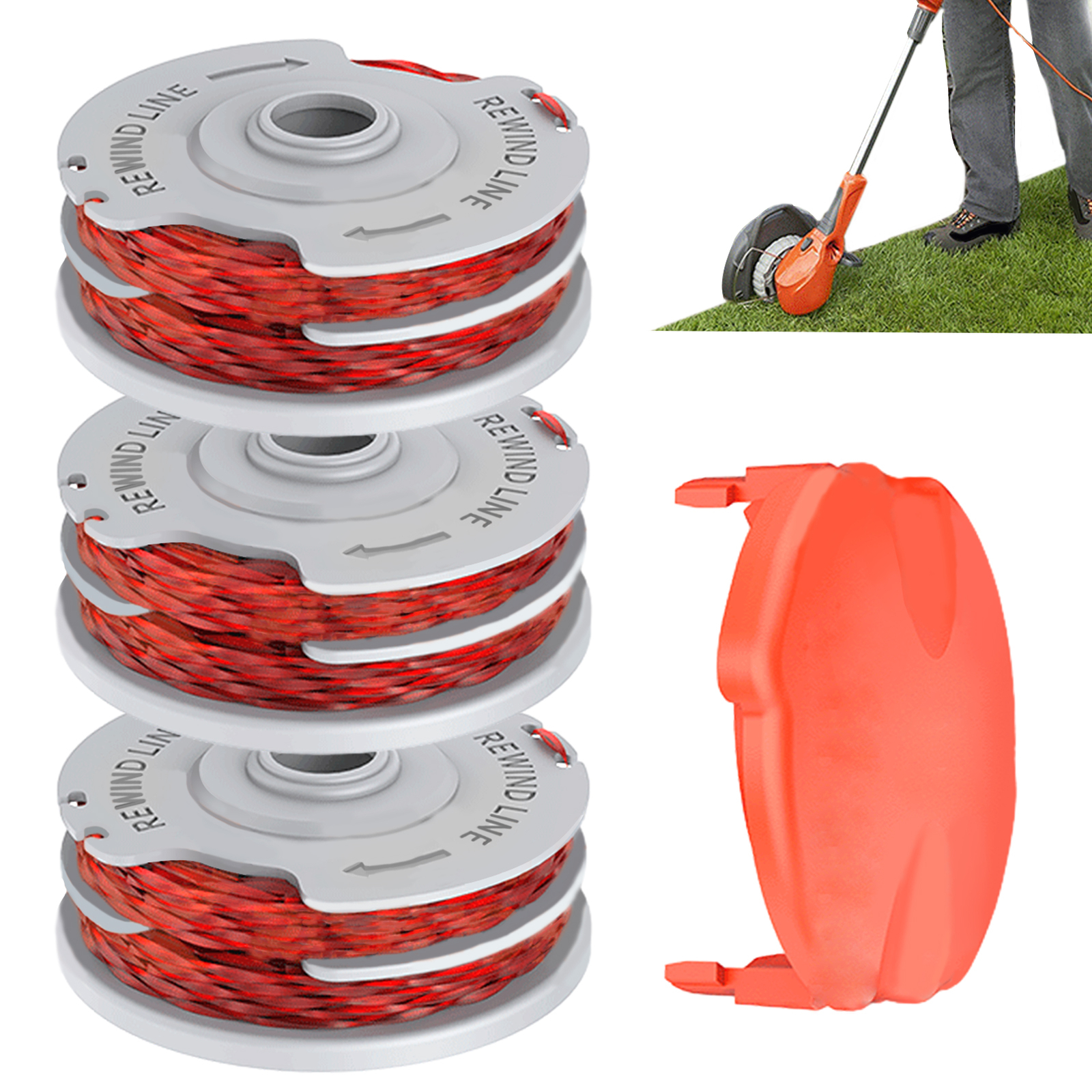 3pcs 36ft 1.5mm With Cover Wire String Replacement Spool Practical Fit ...