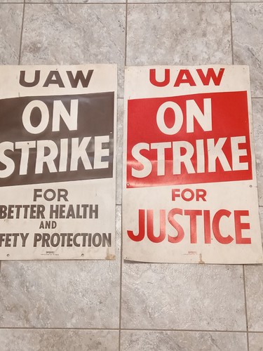 Vintage U.A.W United Auto Workers strike poster signs | eBay