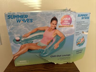 Summer Waves - Blue Chill-Out Pool Lounge - Large (4ft Long) - 48"x37.5 ...