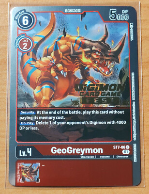 GeoGreymon - ST7-06 (Digimon Card Game Digifest Festival 2022) | eBay ...
