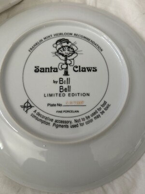 Franklin Mint Heirloom Recommendation Bill Bell Santa Claws Cat ...
