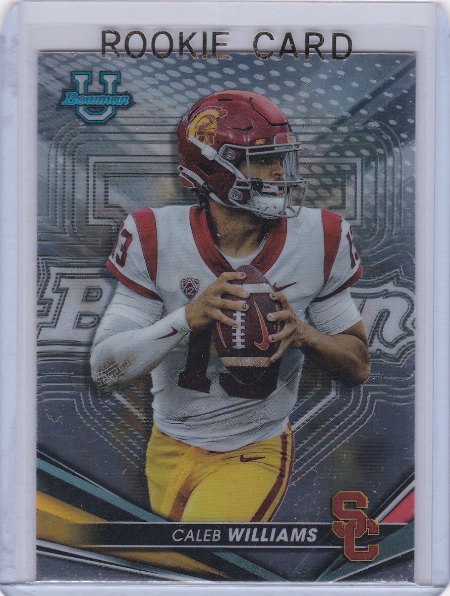 CALEB WILLIAMS ROOKIE CARD USC Trojans Football BOWMAN CHROME RC Future ...