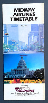 Midway Airlines Timetable Effective October 1, 1983 | eBay
