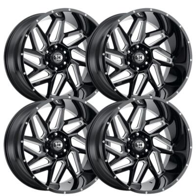 (Set-4) Vision 361 Spyder 18x9 5x5.5 5x139.7 12mm Black Milled Wheels ...