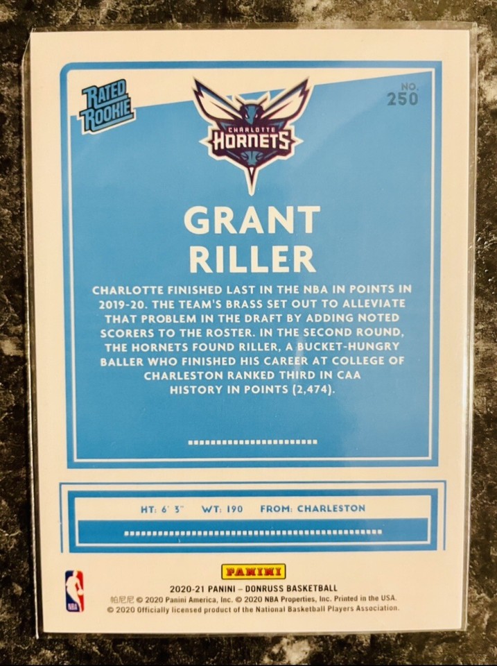 2020-21 Panini Donruss Grant Riller Purple Parallel /99 Rated Rookie ...