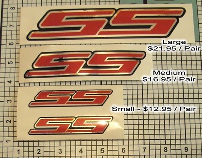 SS Decals Camaro Set X2 Chrome Red Black 3 Sizes NEW! 0445 | eBay