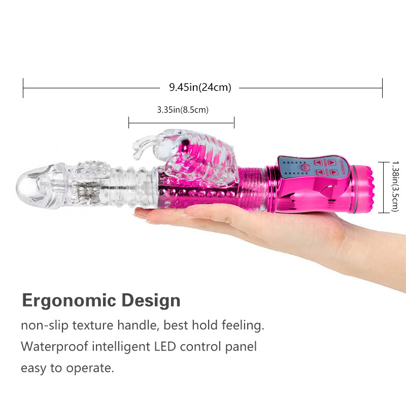 Rechargeable Rabbit Vibrator G Spot Dildo Massager Sex Toy 360 Degree