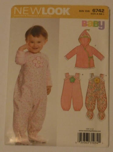 New Look Sewing Pattern # 6742 Babies 4 Sizes in 1 One Piece Pajamas ...