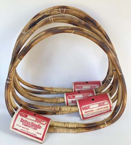 Vintage Rattan Purse Handles Boho Craft Lot Of 4 | eBay