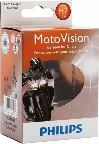PHILIPS H7 12972MV 12V 55W PX26d MotoVision Halogen Headlamp Bulb ( 2 ...
