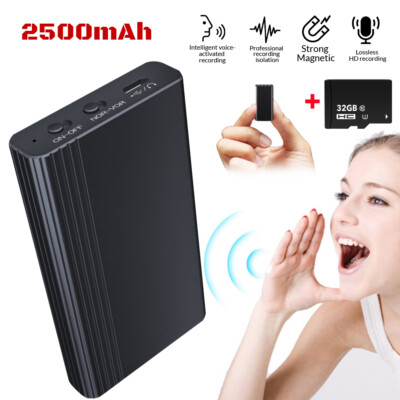 32GB Mini Spy Hidden Audio Recorder Voice Activated Office Listening ...