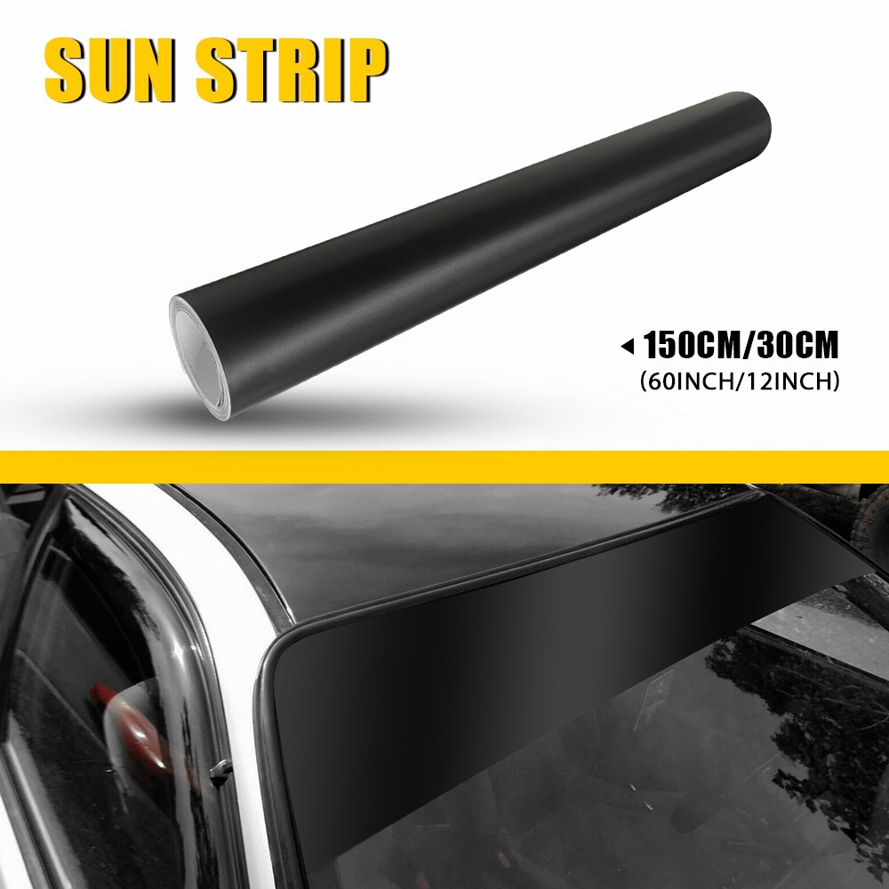 Matte Black Windshield Sun Visor Vinyl Decal Strip Film Banner Sticker ...