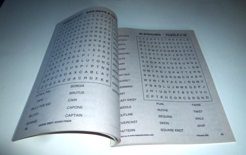Kappa Large Print Word-Finds Puzzle Book Vol. 340 - 95 Puzzles - Brand ...