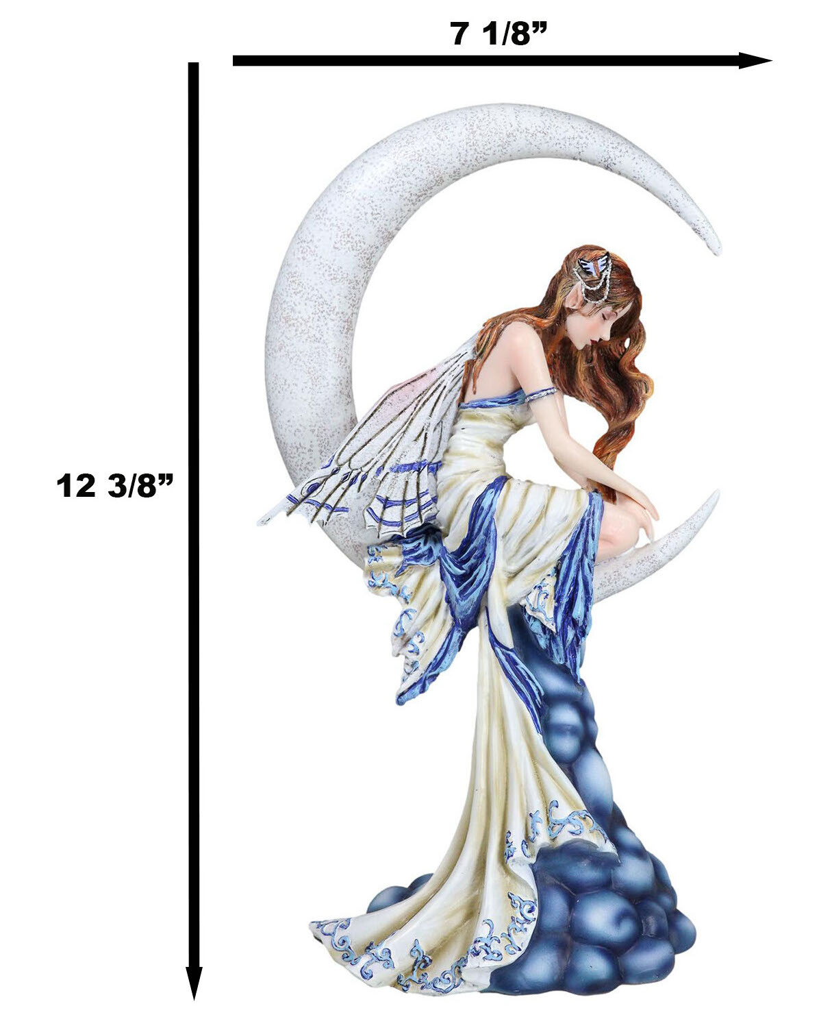Fantasy Celestial Crescent Lunar Moon Dream Weaver Fairy Statue 12"H ...