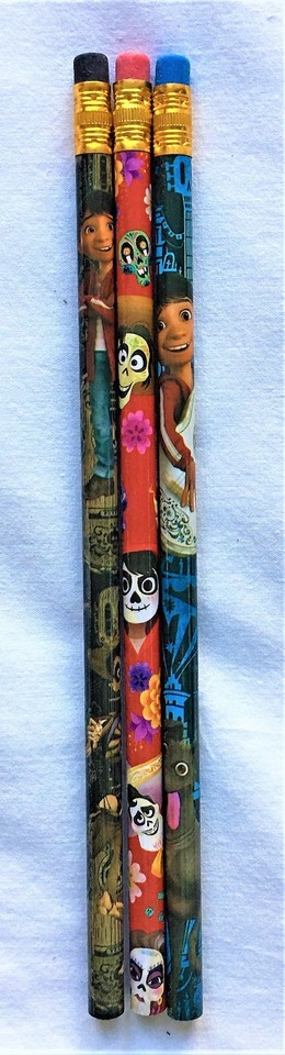 12 pcs Wooden Pencil Disney PIXAR Cartoon Character Authentic Licensed ...