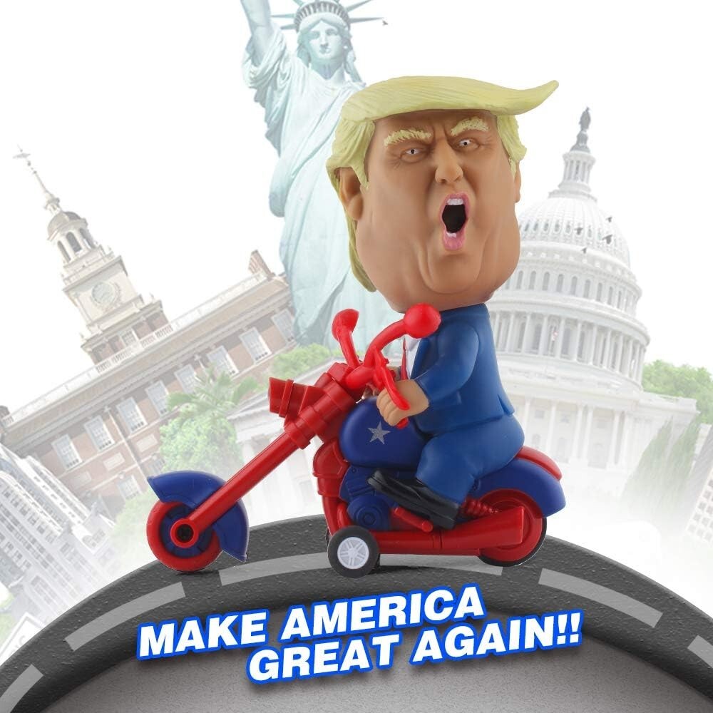 President Donald Trump 2024 Toy- Bobblehead Figure Riding Motorcycle ...