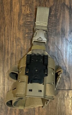 SAFARILAND Tan 2 Strap Tactical Drop Leg Thigh Platform With BLK QLS | eBay