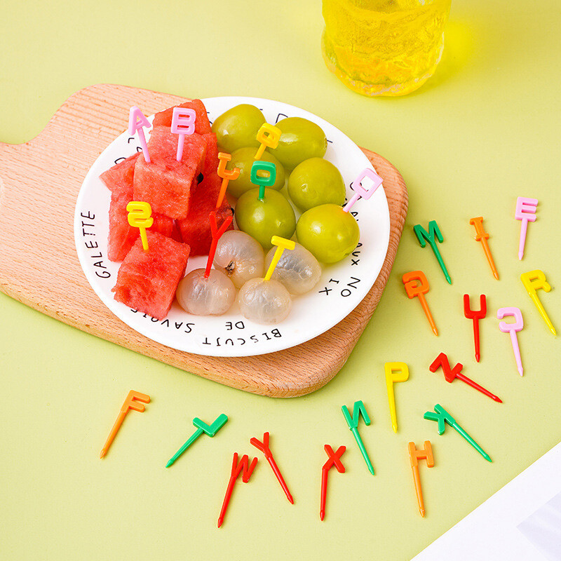 Bento Vegetable Crockery Cute Mini Children Alphabet Fruit Forks ...