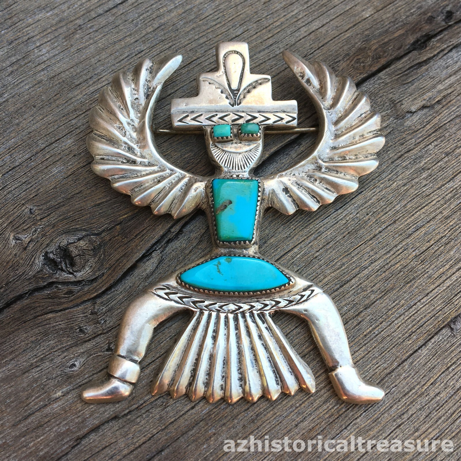 C.G. WALLACE HORACE IULE - NATIVE AMERICAN ZUNI SILVER TURQUOISE ...