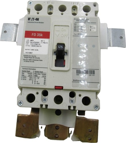 Eaton USD BKFD125T Molded Case Breakers (MCCBs) FD 1P 25A 480V 50/60Hz ...