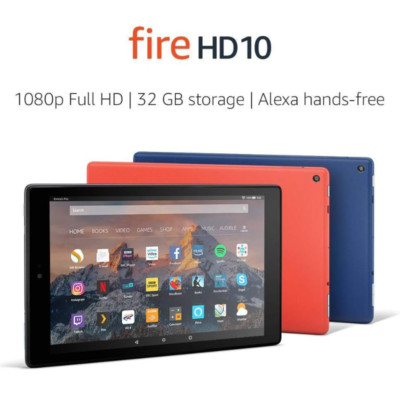 AMAZON FIRE HD 10 TABLET WITH ALEXA 1080P FULL HD 64GB WIFI WITH ADS ...