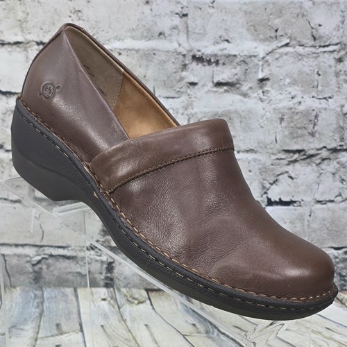 BORN Toby Duo Womens Shoes 9.5 M Brown Slip On Mule Clog Loafer Leather ...