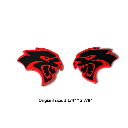 2x HELLCAT Left Right Emblem Genuine Parts Badge made for Red Frame | eBay