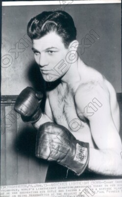 1942 Champion Boxer Sammy Angott Abdidated Hit Title & Left Boxing ...