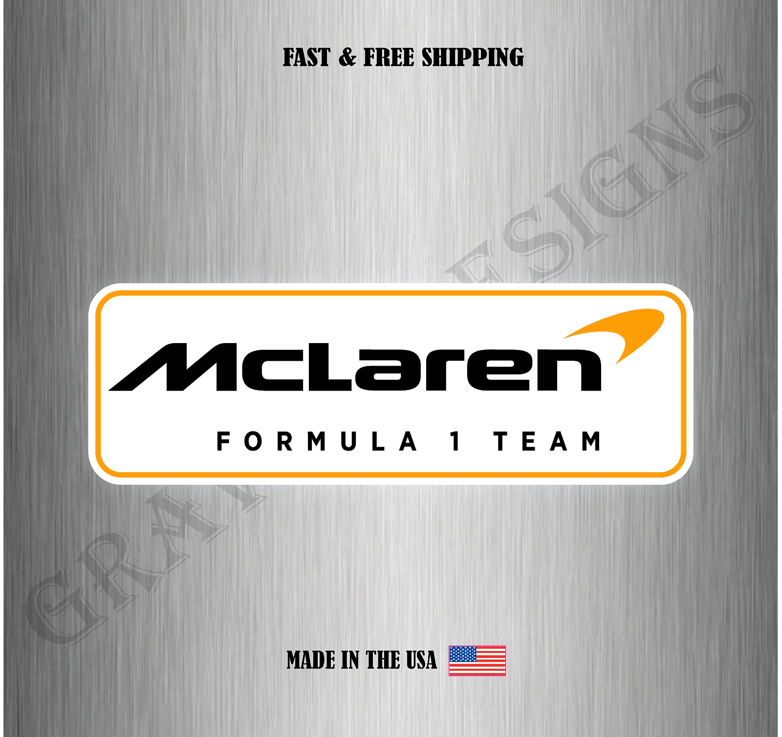 MCLAREN FORMULA 1 VINYL DECAL STICKER CAR BUMPER GARAGE 4MIL BUBBLE ...