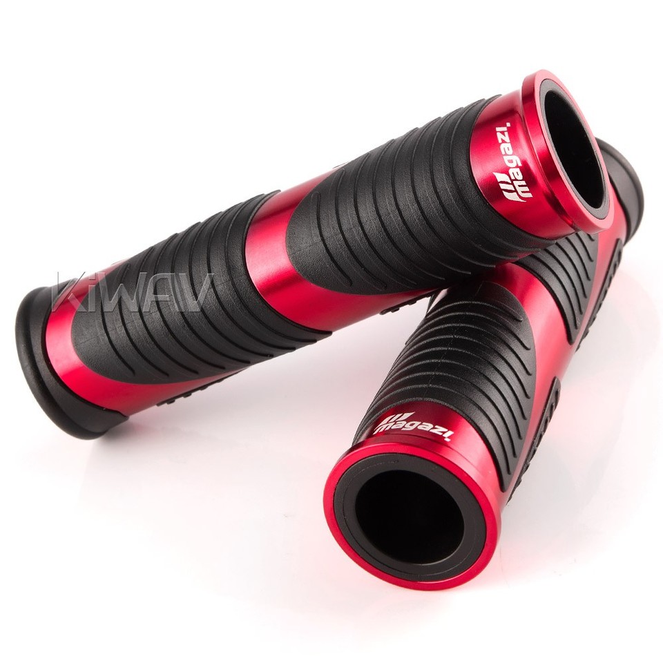 Wave Style grips Black TPR +red Aluminum trim 22mm x2 for Triumph ...