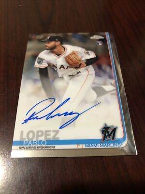 2019 Topps Chrome Rookie Auto PABLO LOPEZ #RA-PL Rookie Auto RC MARLINS ...
