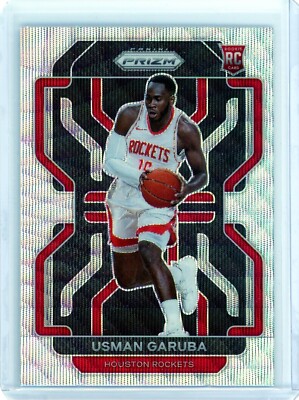 2021-22 Panini Prizm Usman Garuba Silver Wave Prizm RC #321 Rockets | eBay