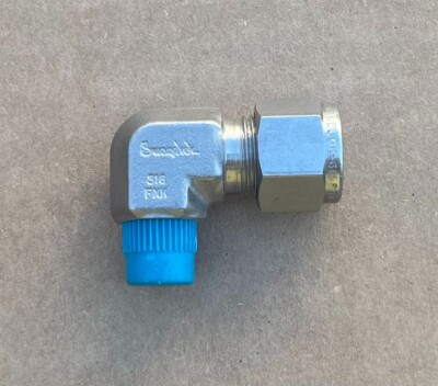 Swagelok 3/8" X 1/8" Stainless Steel Union Elbow SS-600-2-2 New Old ...