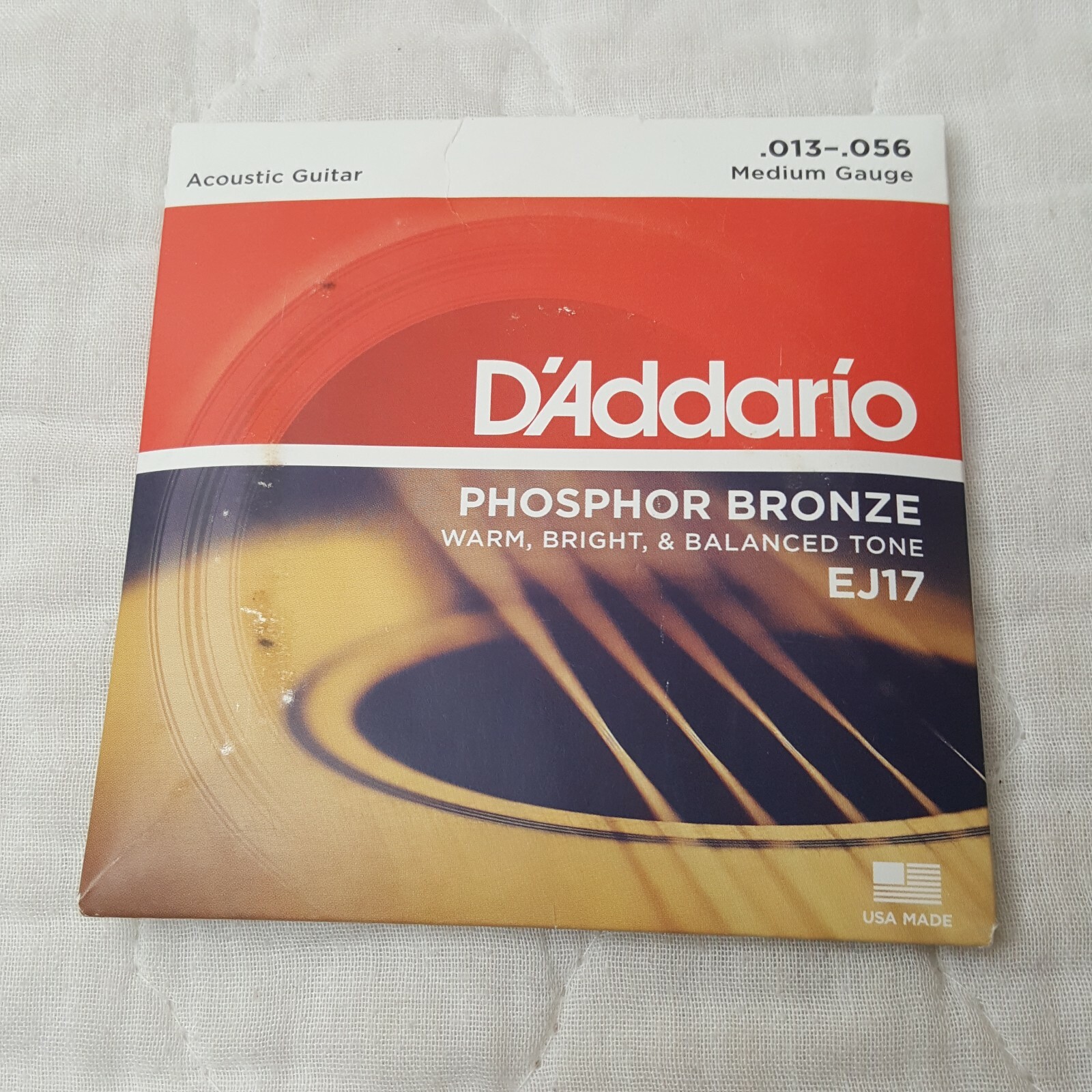 D'Addario EJ17 Phosphor Bronze Acoustic Guitar Strings Medium .013 .056 ...