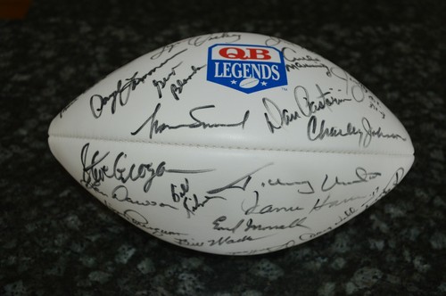 WILSON NFL OFFICIAL AFC NFC QB LEGENDS SIGNED FOOTBALL!!! 32 SIGNATURES ...