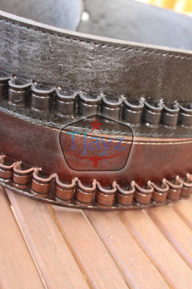 USA SELLER 44/45 Cal Holster Gun Belt Drop Loop 100% LEATHER Western ...