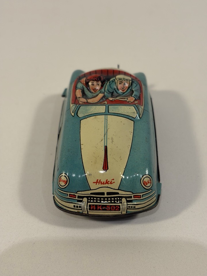 HUKI HK-502 CONVERTIBLE TIN WIND UP TOY CAR 1950s WEST GERMANY | eBay