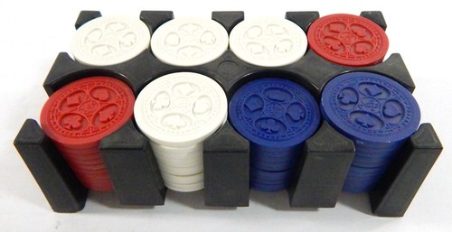Tray of 86 Vintage Alanite/Orthite JAX Poker Chips Red White Blue | eBay