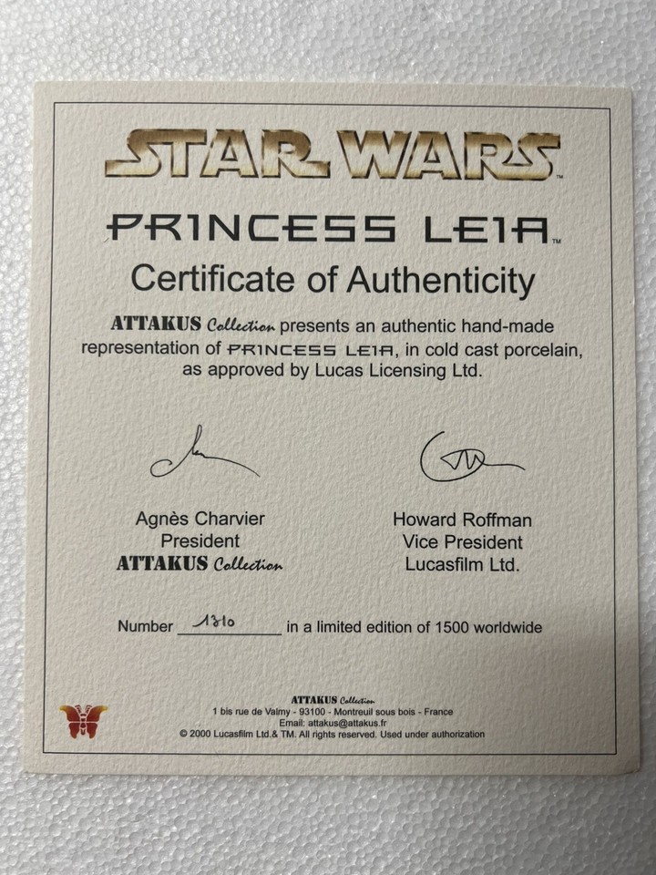 Attakus Star Wars Leia (Slave Outfit) Statue 1310/1500, Brand new in ...