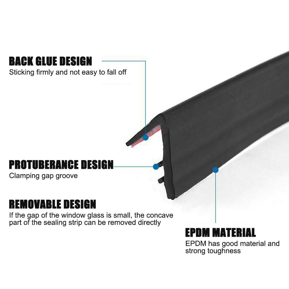 For Toyota 6.6ft V Shape Car Side Window Trim Edge Moulding Rubber ...