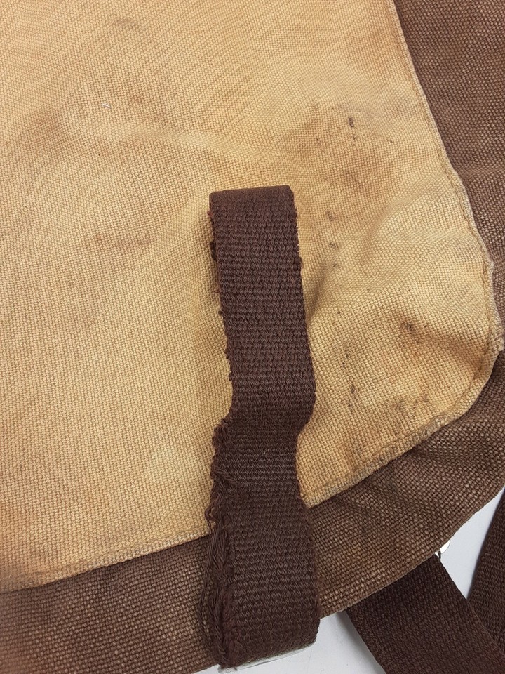 Classic Old-School Canvas Knapsack Rucksack Small Vintage Backpack Used ...