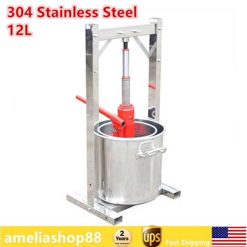 12L 304 Stainless Steel Hydraulic Manual Grape Press Fruit Wine Press ...