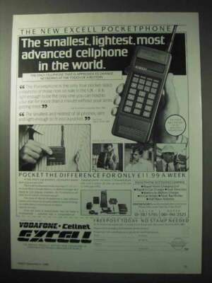 1986 Excell Pocketphone Ad - Most Advanced Cellphone | eBay