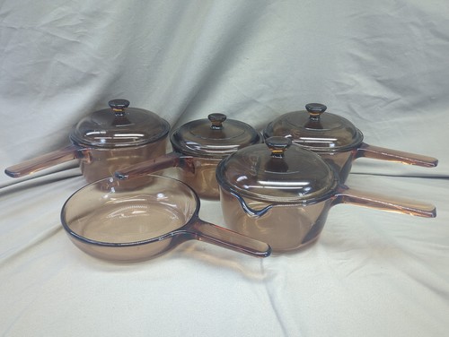 9 Piece Vintage Corning Ware Vision Pyrex Set - Amber | eBay