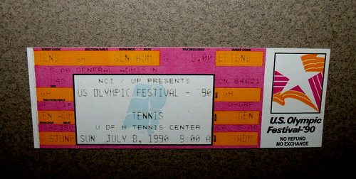 US Olympic Festival Tennis 7/8/1990 Full Ticket Stub U of Minnesota | eBay
