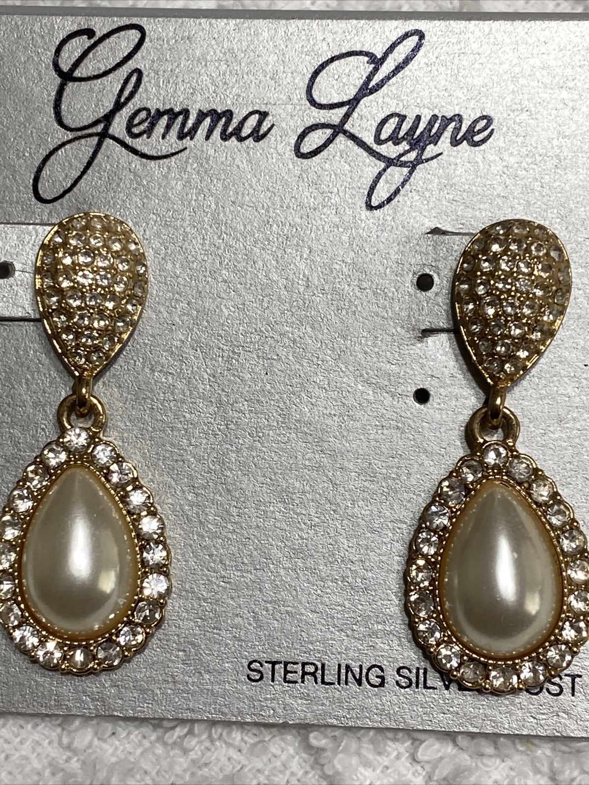 Earrings by Gemma Layne Sterling Silver Post Gold Prl | eBay