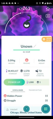 Unown ? - Pokemon Unown QUESTION MARK GO (Non Shiny) Chicago Fest Trade ...